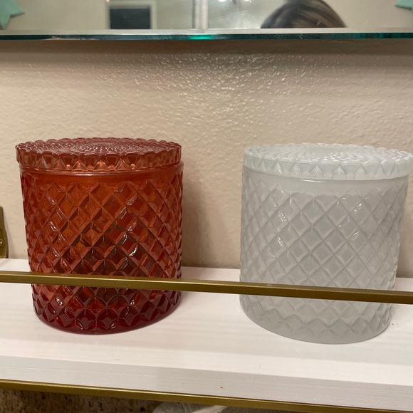 Accents | Glass Container Design Retro 2pc Red And White Bundle Set ...